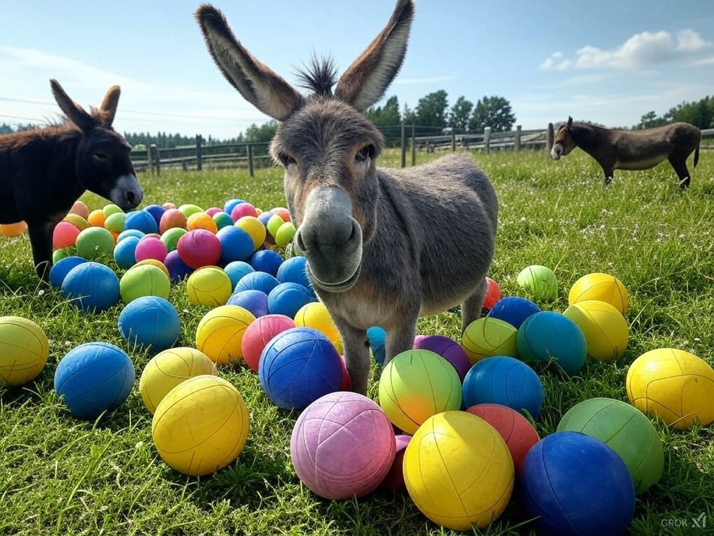 Eeyore the Donkey Finds Joy and New Life After Getting Yoga Balls and a ...
