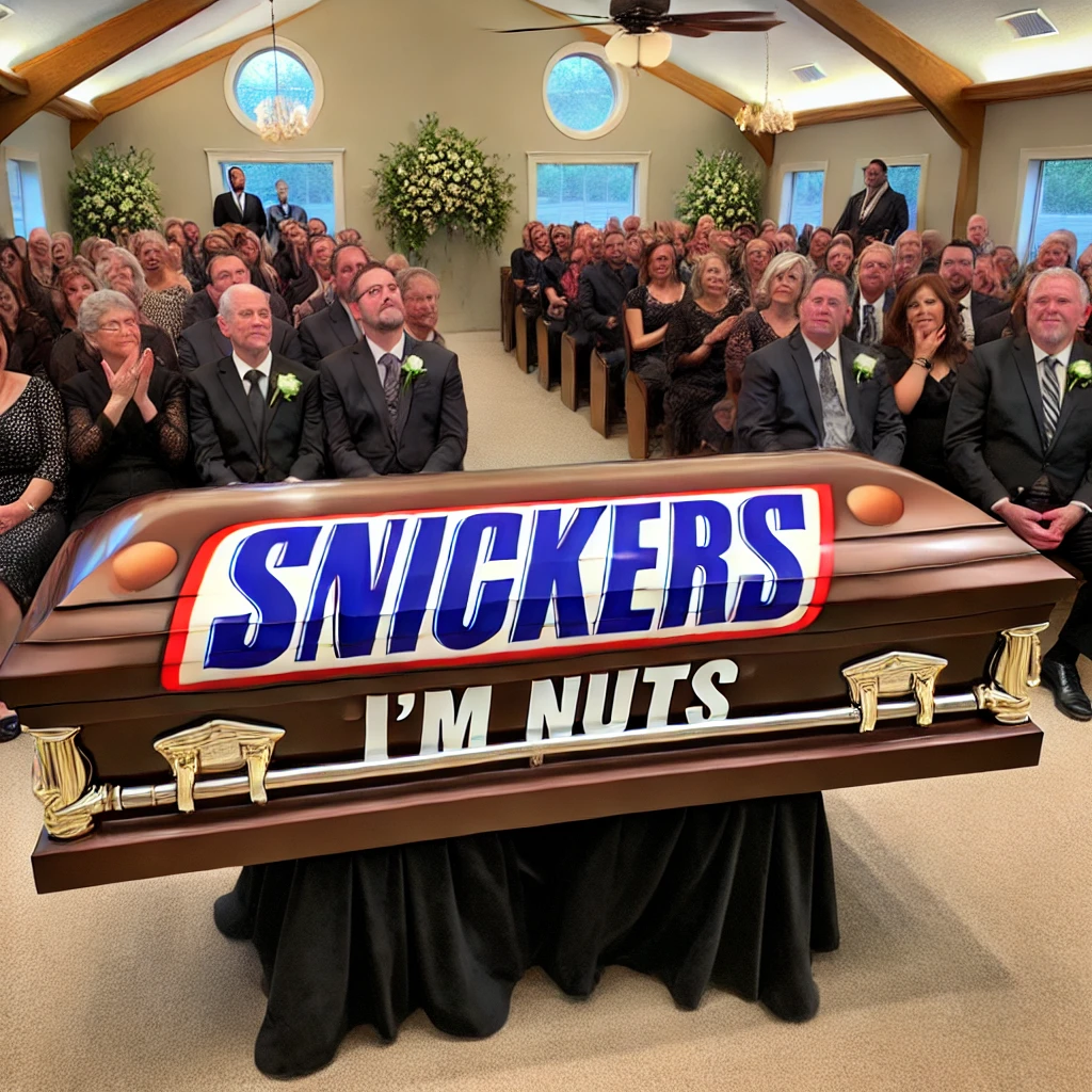 “I’m Nuts”: British Man Buried in Snickers Casket Fulfills Final Funny ...